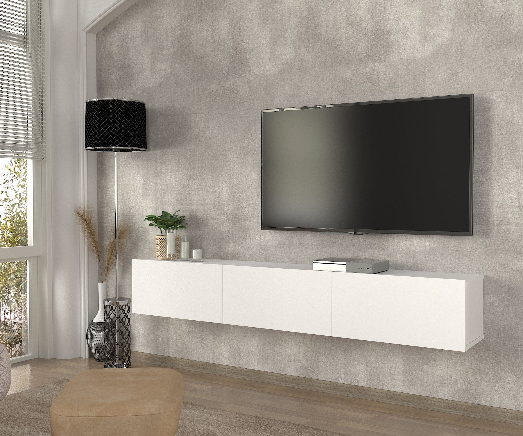 Latitude Run Gloriann 70.87 W Floating TV Stand Storage Credenza Reviews Wayfair